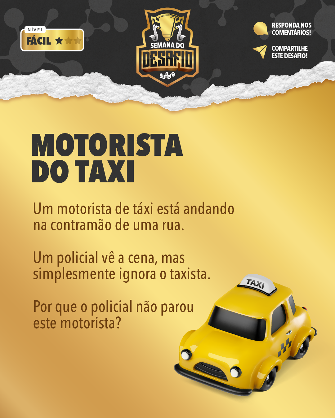 Desafio: Motorista de Táxi - Supera - Ginástica para o Cérebro